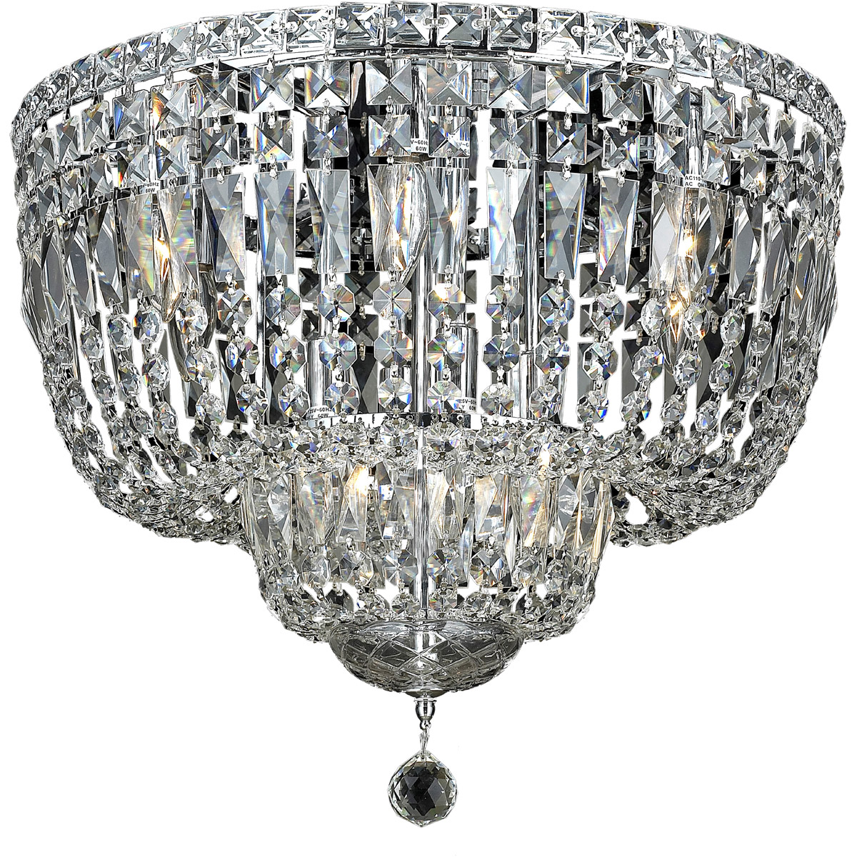 Elegant Lighting V2528F20BK/RC Tranquil 10 Light 20 inch Black and ...